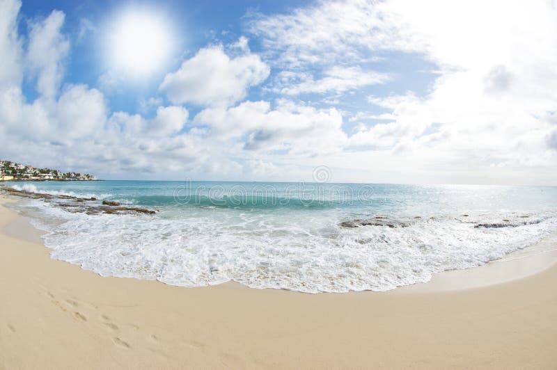 Beautiful, Sunny Day at a Tropical Beach Stock Photo - Image of rays ...