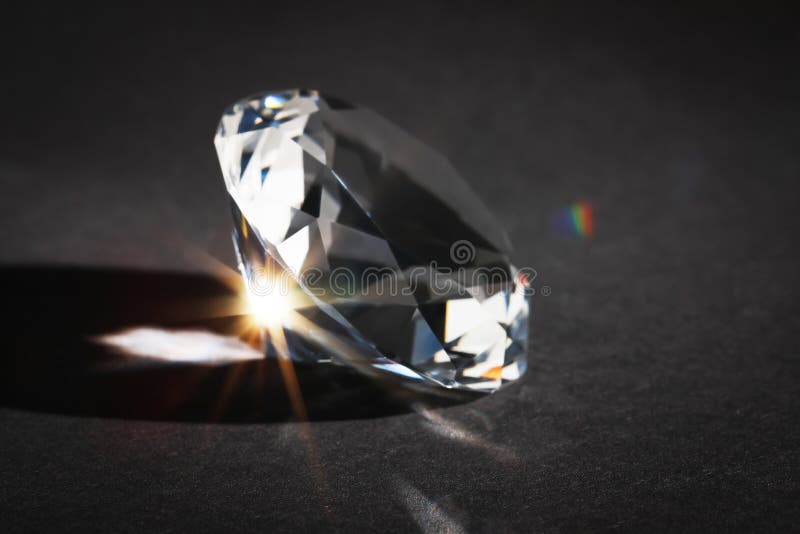 Beautiful Dazzling Diamond on Dark Background, Closeup. Precious ...