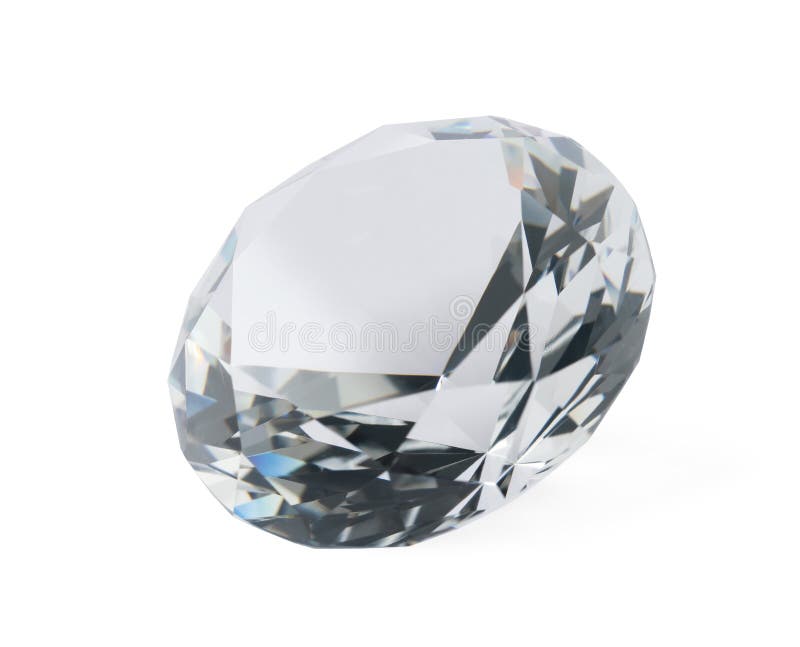Beautiful Dazzling Diamond Isolated on White. Precious Gemstone Stock ...