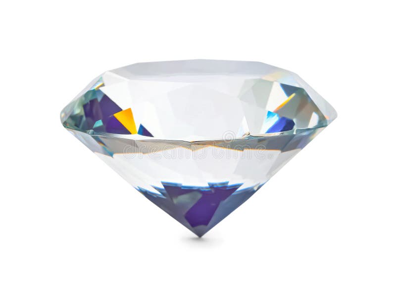 Beautiful Dazzling Diamond Isolated on White. Precious Gemstone Stock ...