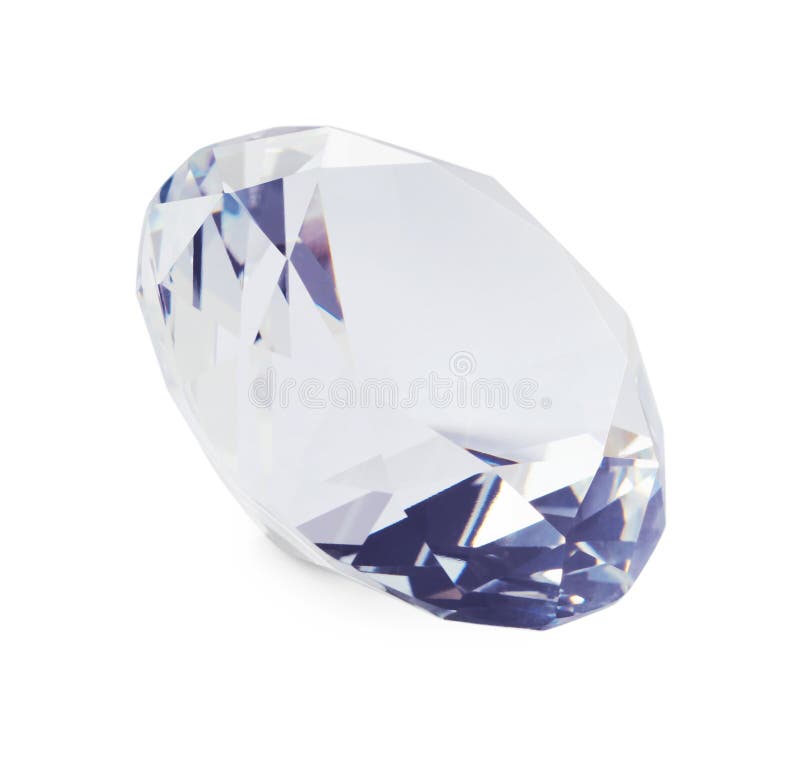 Beautiful Dazzling Diamond Isolated on White. Precious Gemstone Stock ...