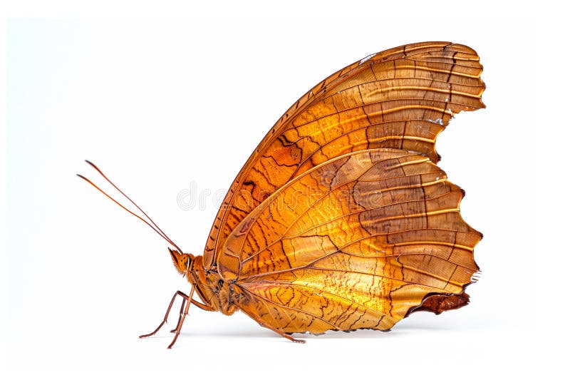 Beautiful Dead Leaf Butterfly Isolated on a White Background. Side View ...