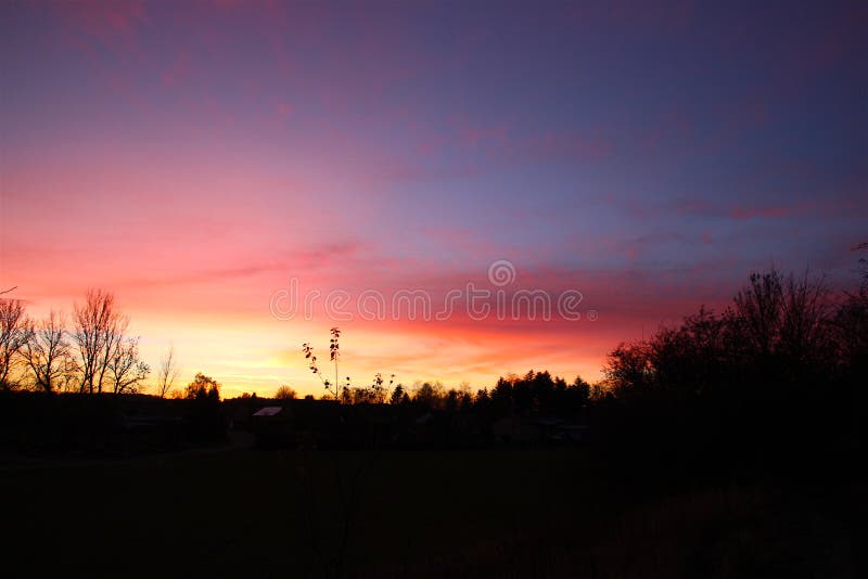 Beautiful December Sky after Sunset Stock Image - Image of lovely ...