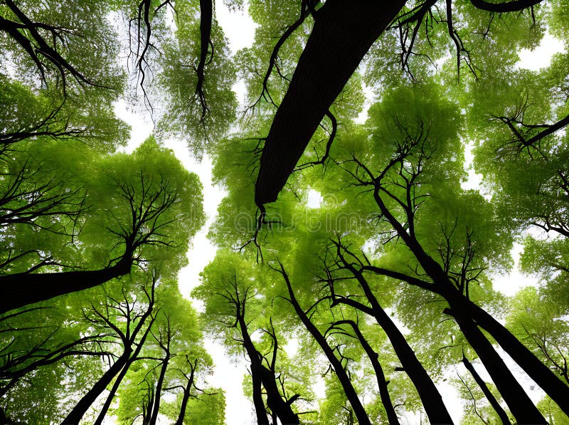 Flat Deciduous Forest in Pastel Tones. Stock Illustration ...