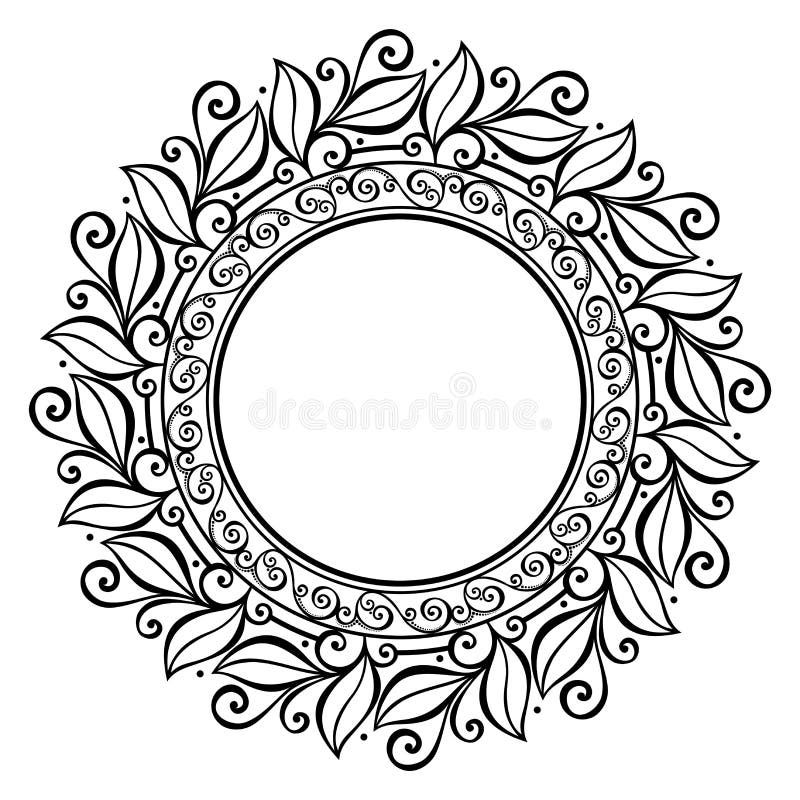 Beautiful Deco Floral Circle (Vector) Stock Vector - Illustration of ...