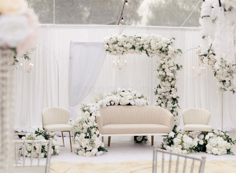 Beautiful Decor for the Wedding Ceremony in the Form of a Sofa and ...