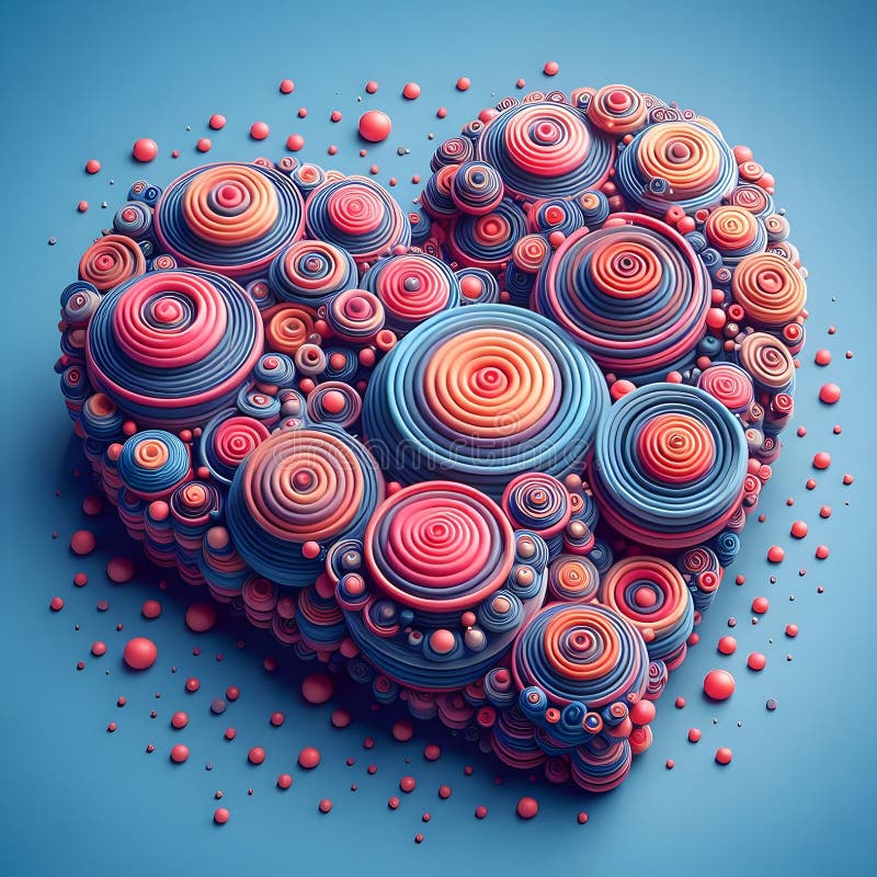 Beautiful Decorate Love Shape Cake Stock Illustration - Illustration of ...