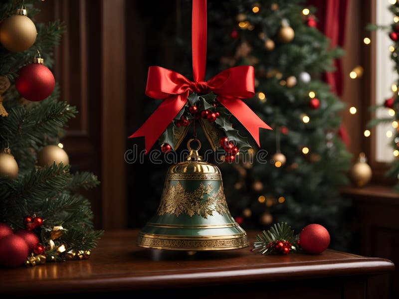 A Beautiful Decorated Christmas Bell Stock Image - Image of magic, year ...