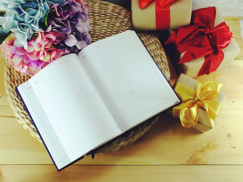 Beautiful Decorated Colorful Flower Bouquet and Gift Box Present Stock ...