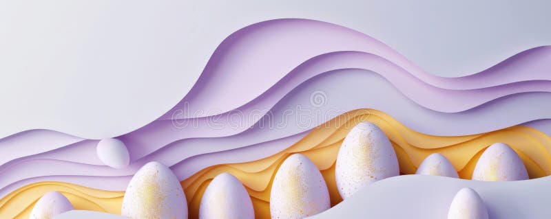 Beautiful Decorated Easter Eggs. Purple Colored with Floral Elements ...