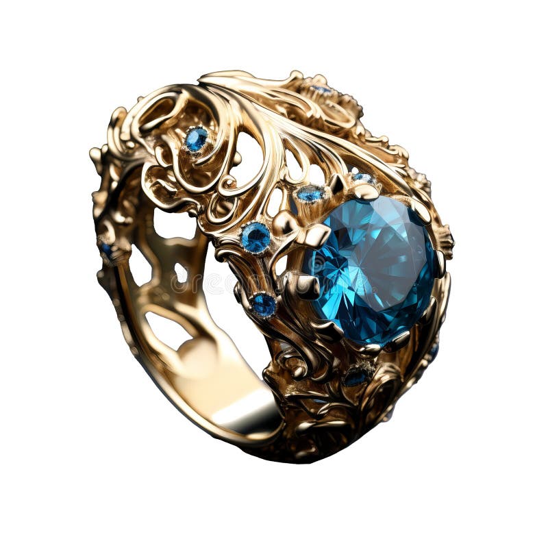 A Beautiful, Decorated Fantasy Ring Floating on Water, Casting ...
