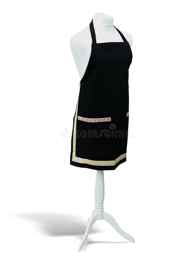 Beautiful Decorated Kitchen Apron on Support Over White with Shadow ...