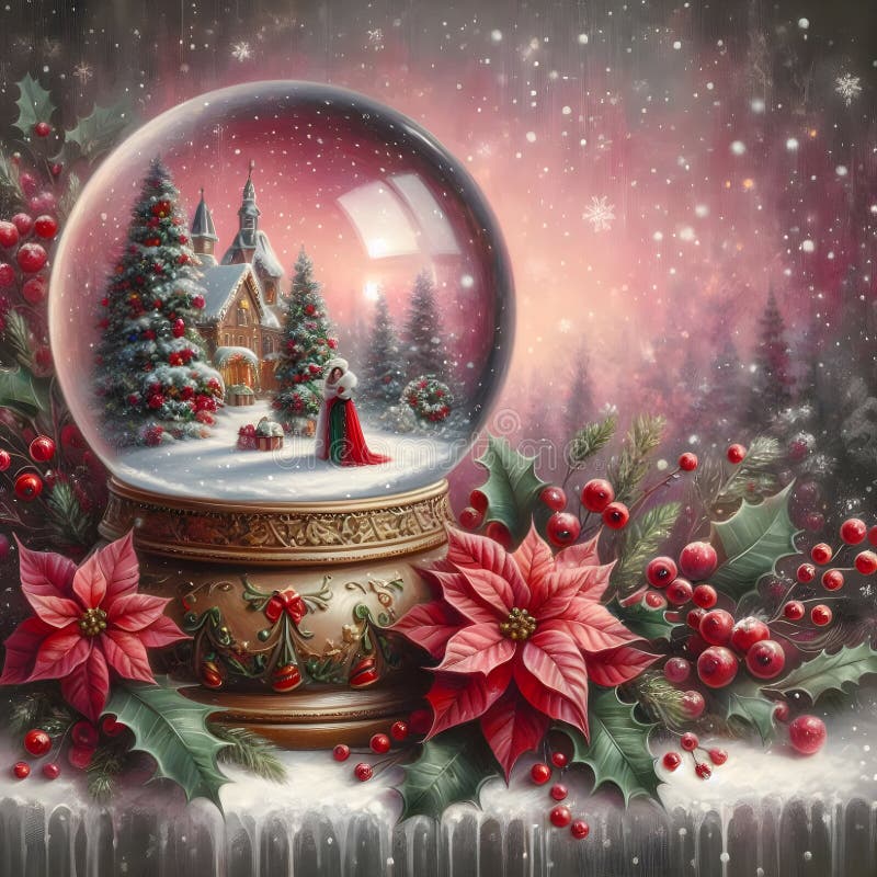 A Beautiful Decorated Snow Globe with a Beautiful Christmas Scene ...