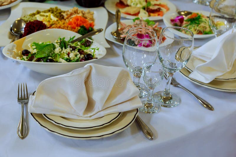 Beautiful Decorated Table in the Restaurant Stock Photo - Image of ...