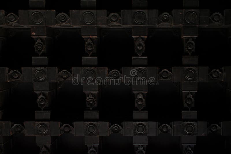 Beautiful Decorated Wooden Window Background. Dark Window Architecture ...