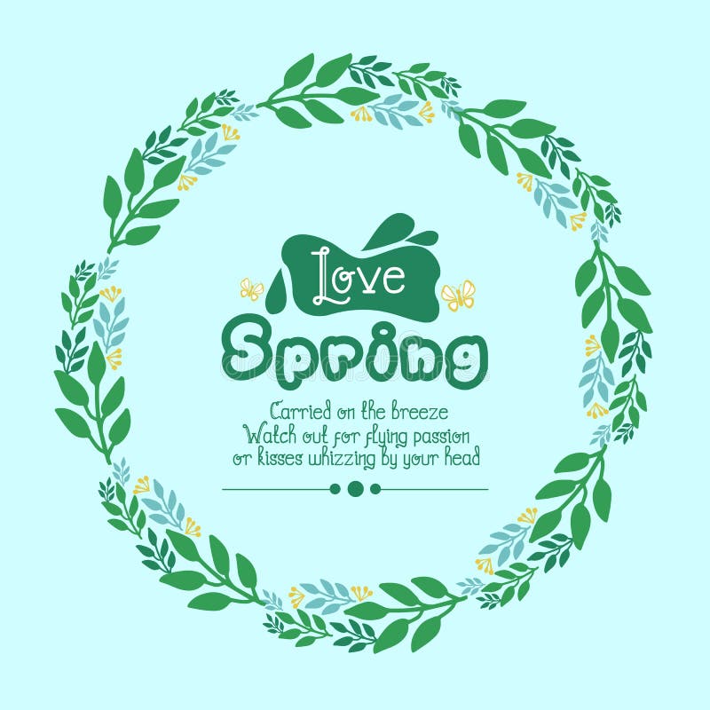 Beautiful Decoration of Leaf Frame, for Love Spring Greeting Card ...