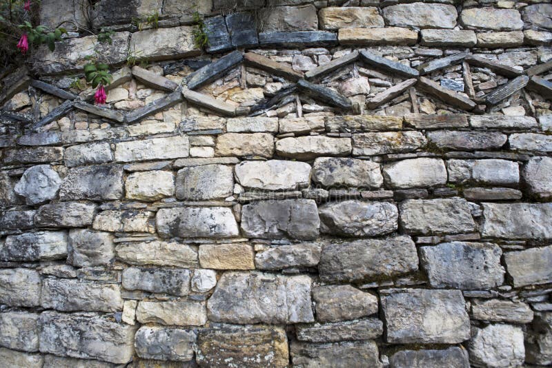 Beautiful Decorative Designs on the Stone Walls in the Ruins of Kuelap ...
