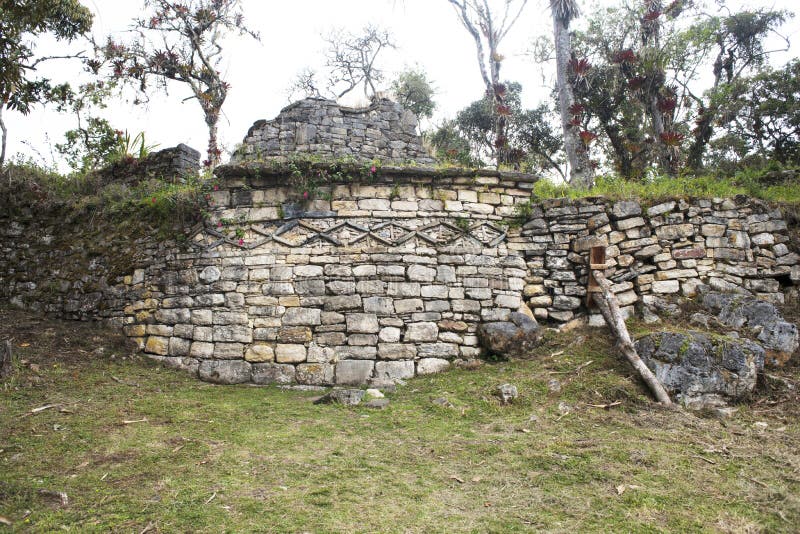 Beautiful Decorative Designs on the Stone Walls in the Ruins of Kuelap ...