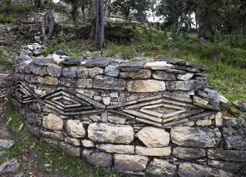 Beautiful Decorative Designs on the Stone Walls in the Ruins of Kuelap ...