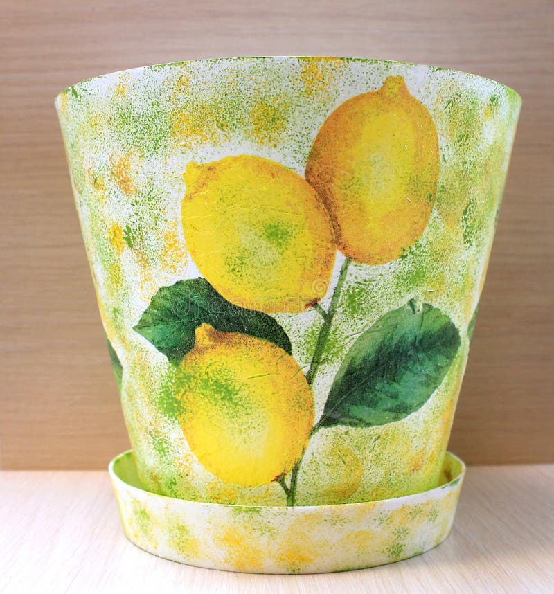 Beautiful Decorative Flowerpot Handmade Stock Photo - Image of flowers ...