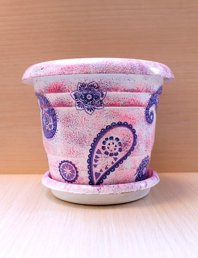 Beautiful Decorative Flowerpot Handmade Stock Photo - Image of ...