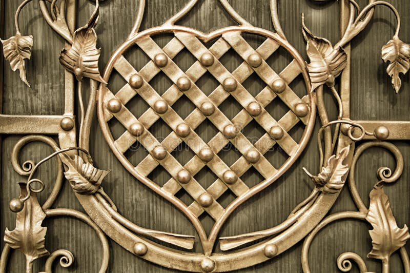 Beautiful Decorative Forged Elements of a Metal Fence Stock Image ...