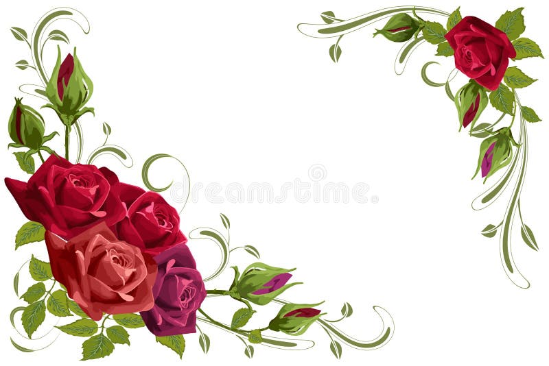 Beautiful Decorative Frame of Roses. Stock Vector - Illustration of ...