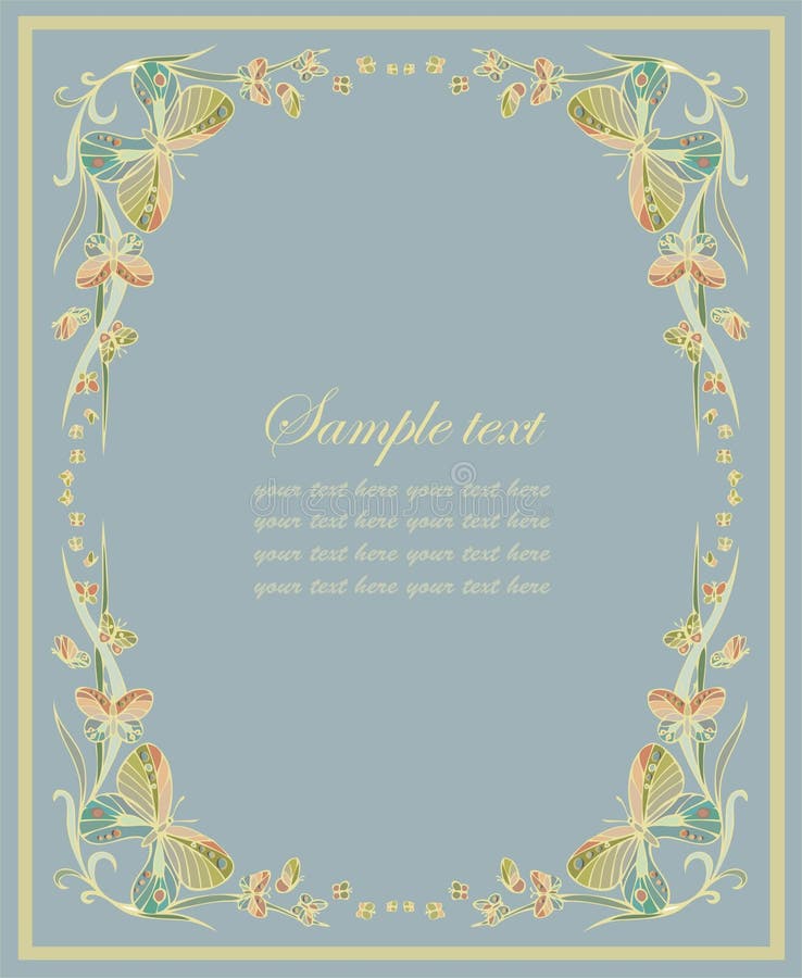 Beautiful Decorative Framework with Butterflies. G Stock Vector ...