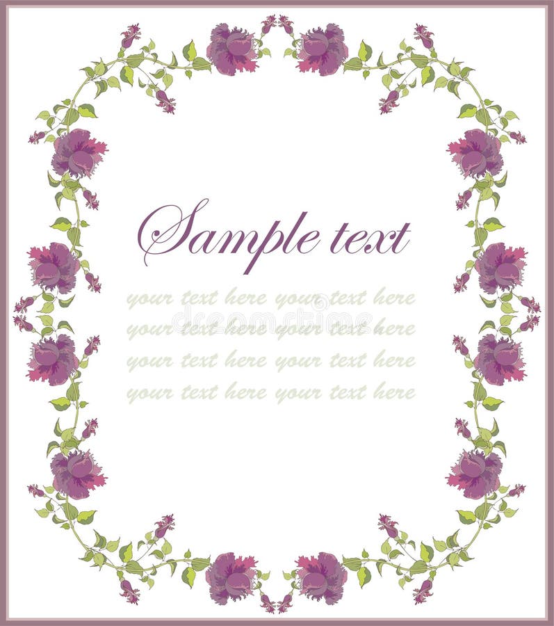 Beautiful Decorative Framework with Flowers. Greet Stock Vector ...
