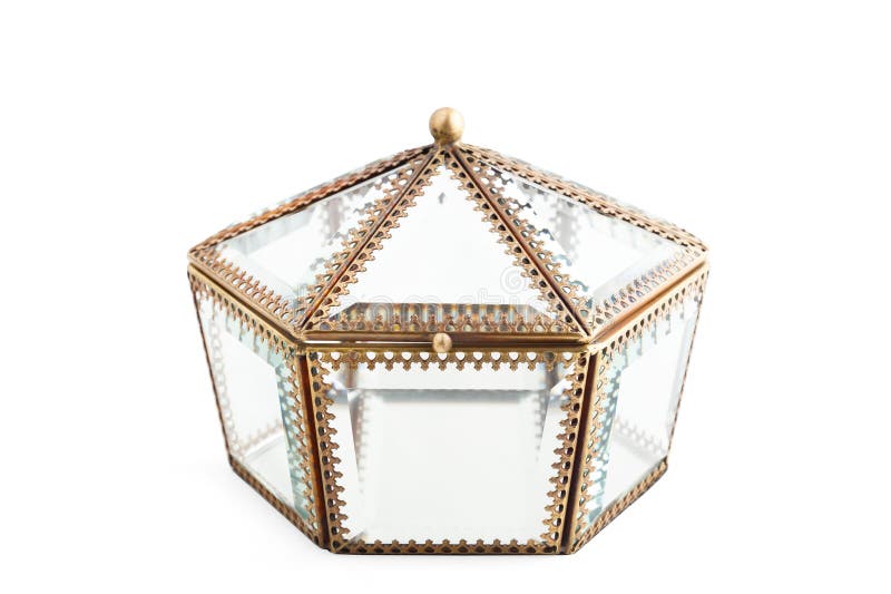 Beautiful Decorative Glass Box Isolated on White Background with ...