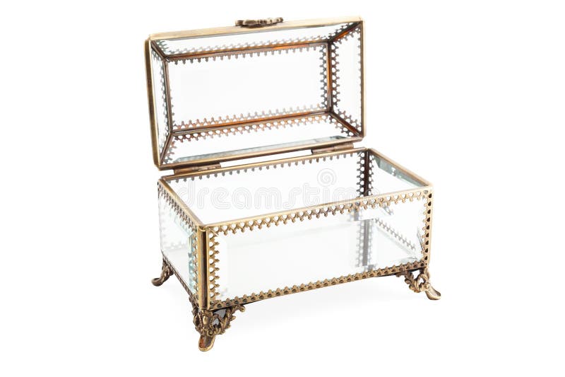 Beautiful Decorative Glass Box Isolated on White Background with ...