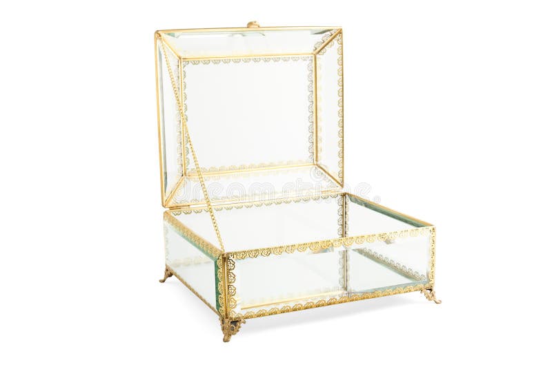 Beautiful Decorative Glass Box Isolated on White Background Stock Image ...