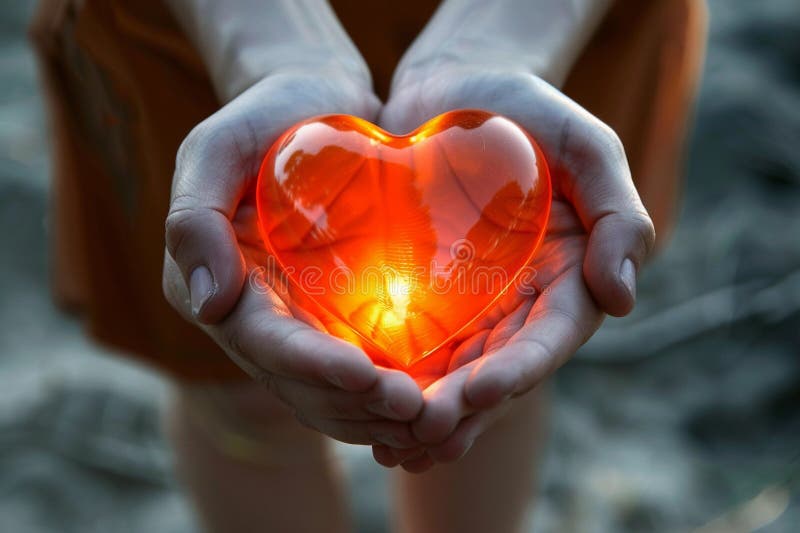 Beautiful Decorative Heart in Strong Human Hands Stock Image - Image of ...