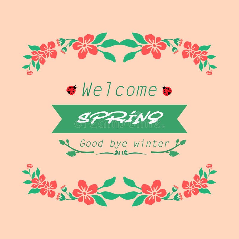 Beautiful Decorative of Leaf and Flower Frame, for Welcome Spring ...