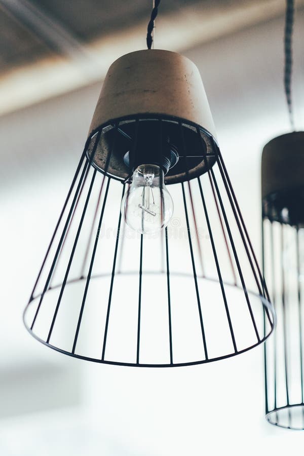 Beautiful Decorative Light Bulb Hanging from the Sealing Stock Photo ...