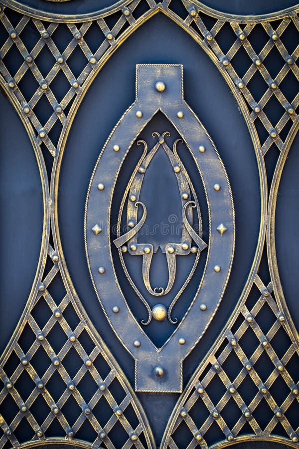 Beautiful Decorative Metal Elements Forged Wrought Iron Gates Stock ...