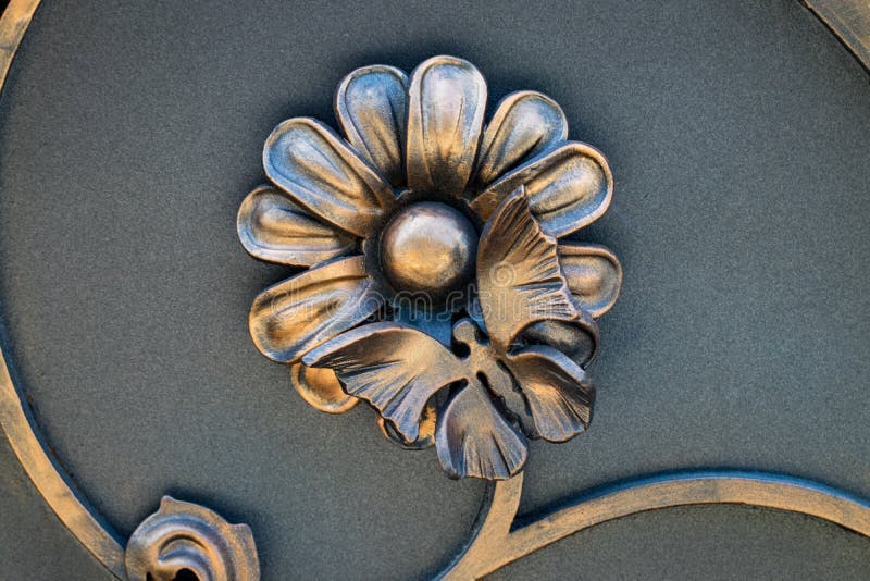 Beautiful Decorative Metal Elements Forged Wrought Iron Gates Stock ...