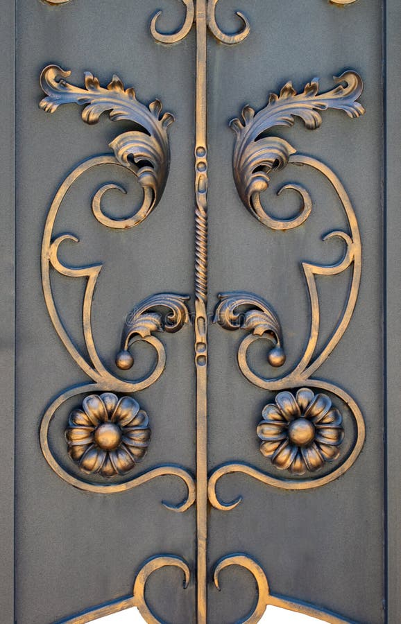 Beautiful Decorative Metal Elements Forged Wrought Iron Gates Stock ...
