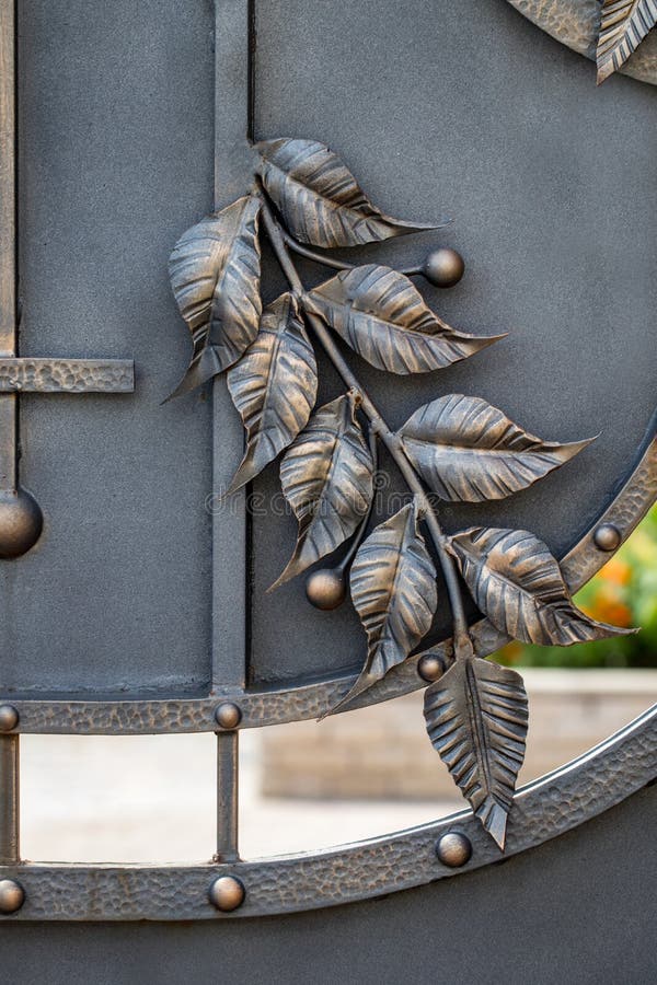 Beautiful Decorative Metal Elements Forged Wrought Iron Gates Stock ...