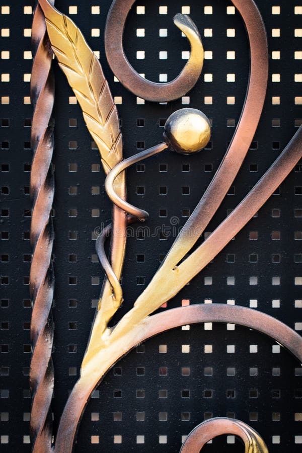 Beautiful Decorative Metal Elements Forged Wrought Iron Gates Stock ...
