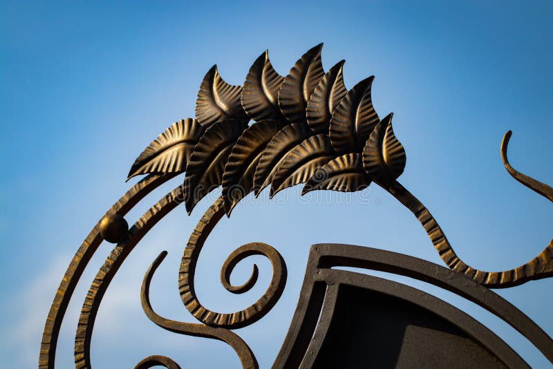 Beautiful Decorative Metal Elements Forged Wrought Iron Gates Stock ...