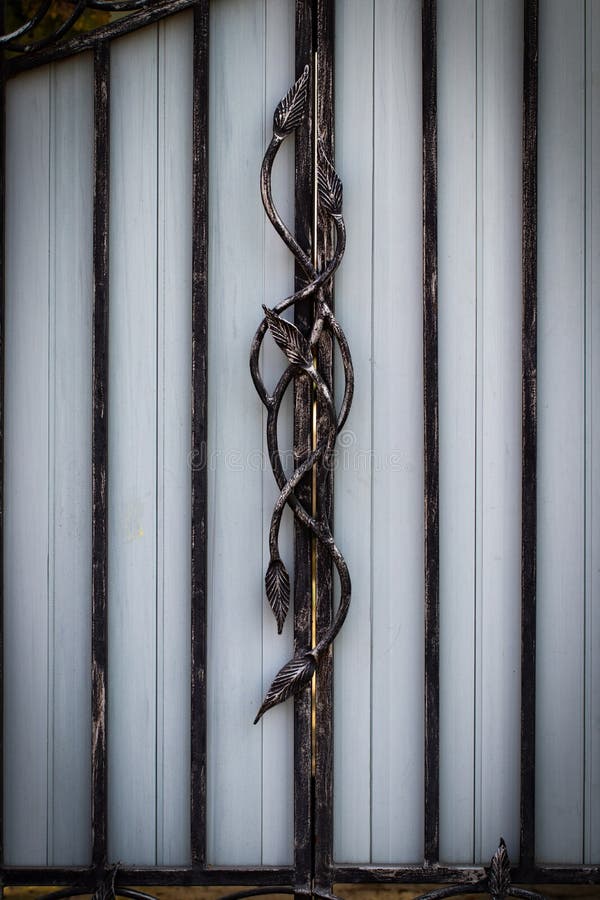 Beautiful Decorative Metal Elements Forged Wrought Iron Gates Stock ...