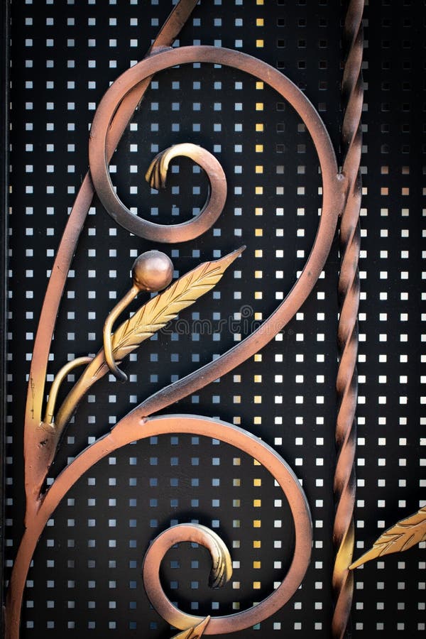 Beautiful Decorative Metal Elements Forged Wrought Iron Gates Stock ...