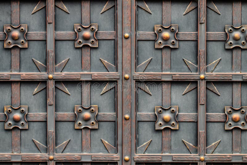 Beautiful Decorative Metal Elements Forged Wrought Iron Gates Stock ...