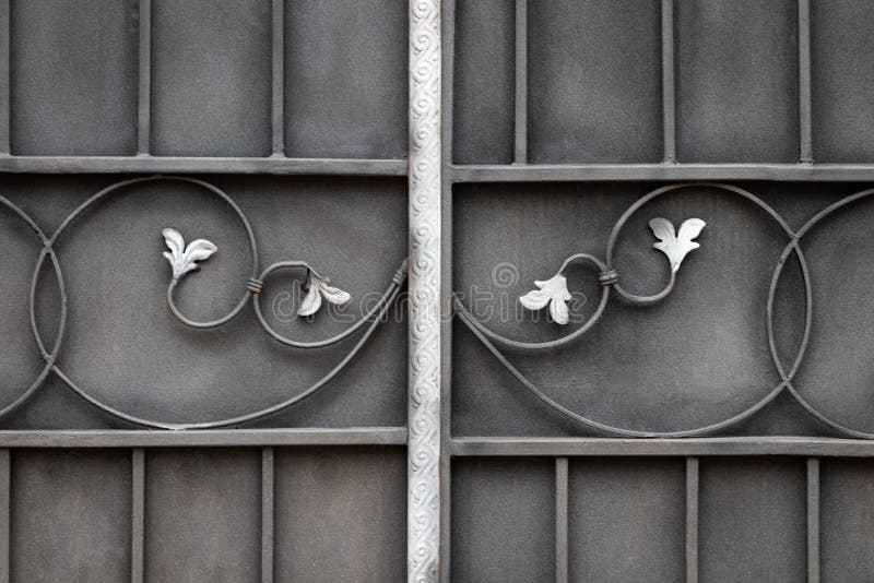 Beautiful Decorative Metal Elements Forged Wrought Iron Gates Stock ...