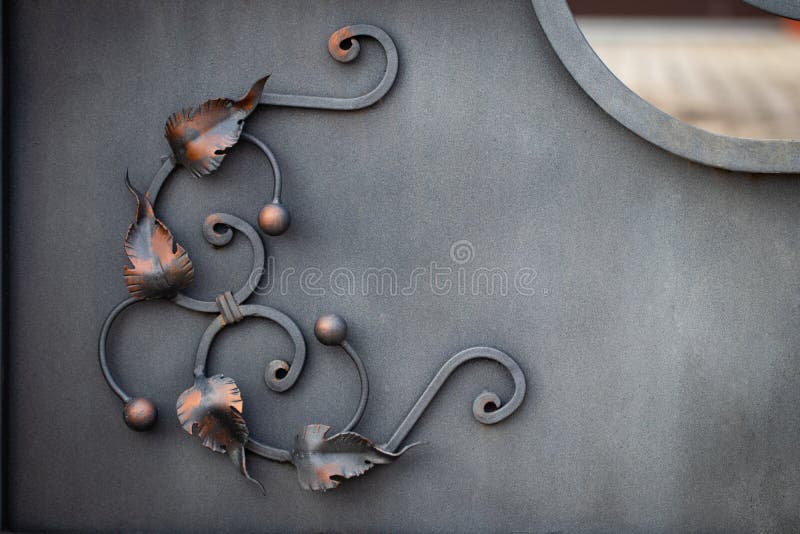 Beautiful Decorative Metal Elements Forged Wrought Iron Gates Stock ...
