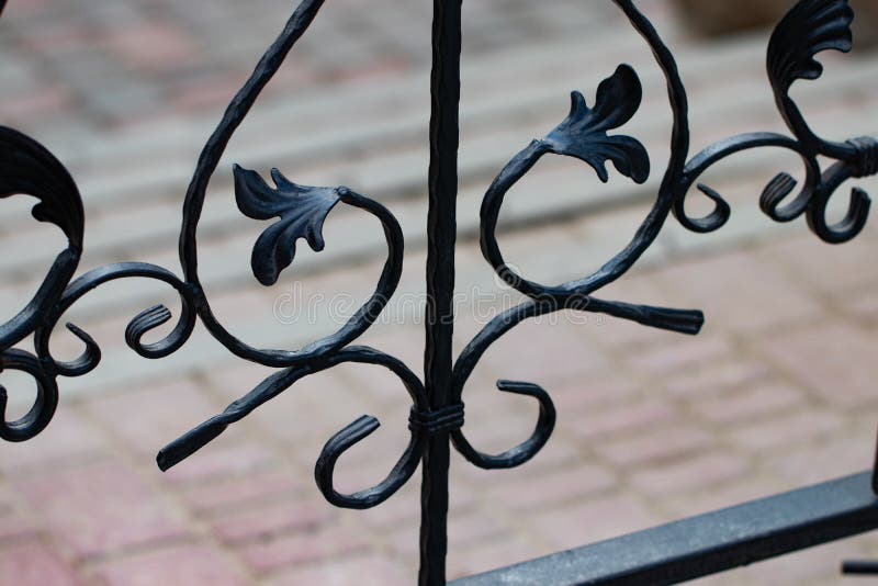Beautiful Decorative Metal Elements Forged Wrought Iron Gates Stock ...