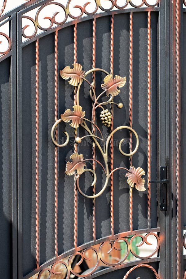 Beautiful Decorative Metal Elements Forged Wrought Iron Gates Stock ...