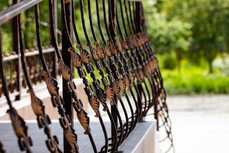 Beautiful Decorative Metal Elements Forged Wrought Iron Gates Stock ...