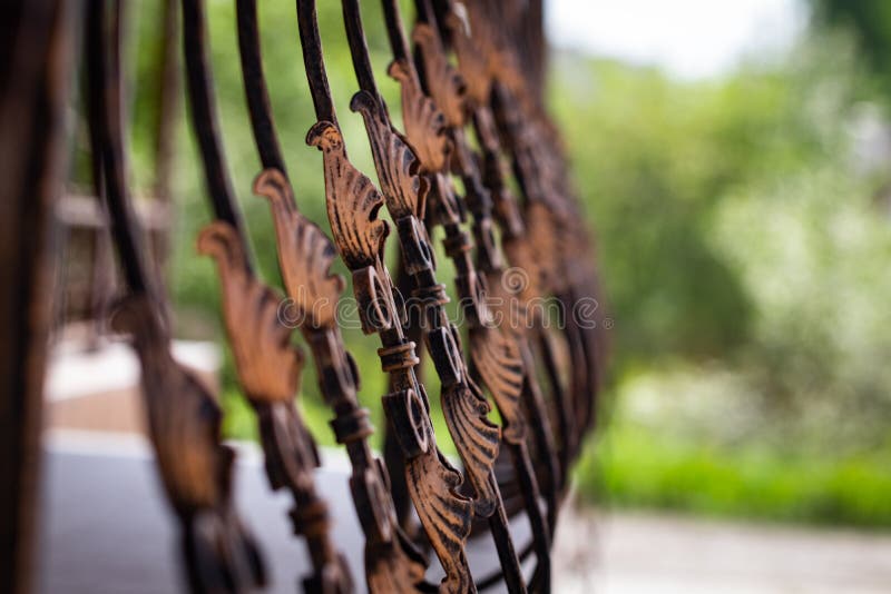 Beautiful Decorative Metal Elements Forged Wrought Iron Gates Stock ...